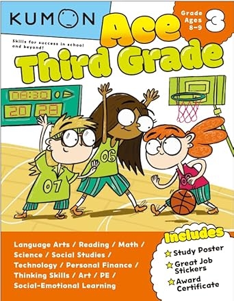 Kumon Ace Third Grade-Includes Study Poster, Great Job Stickers and ...